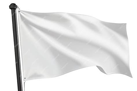 White Blank Flag Template Isolated On A White Background Premium Ai