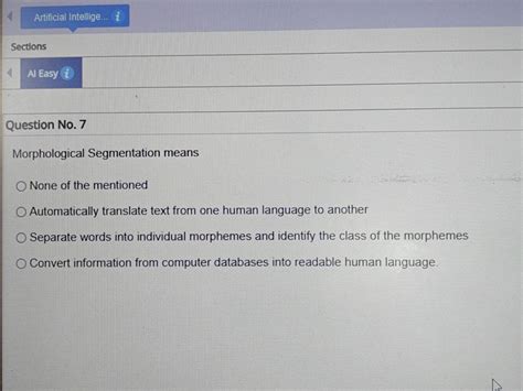 Question No 7 Morphological Segmentation Studyx
