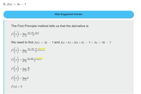 Using The First Principle Method Try To Find The Derivatives Of The