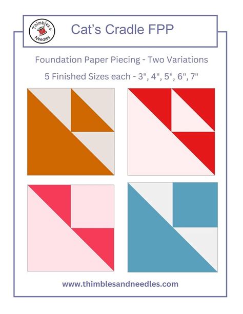 Cats Cradle Fpp Foundation Paper Piecing Quilt Block Pattern Digital