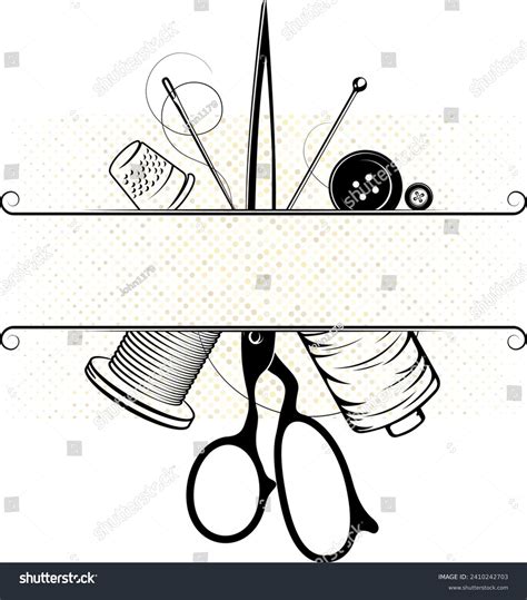 Cutting Sewing Sign Frame Design Sewing Stock Vector Royalty Free