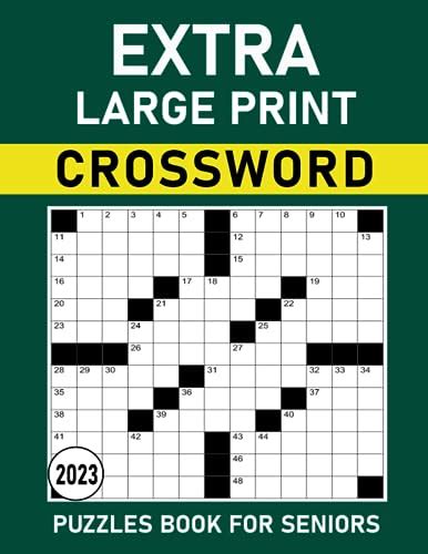 2023 Extra Large Print Crossword Puzzles Book For Seniors Specially