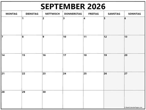 September Schedule Calendar 2026 Printable