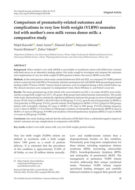Pdf Comparison Of Prematurity Related Outcomes And Complications In