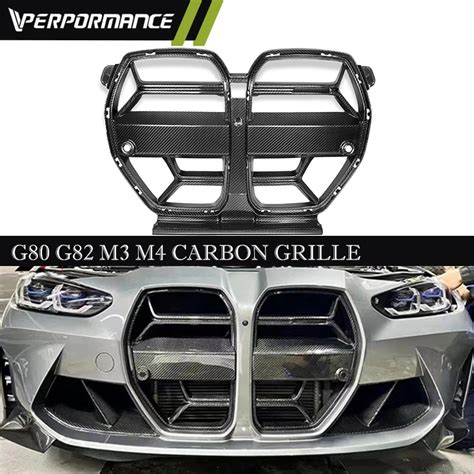 Dry Carbon Fiber G80 M3 Front Grill G80 G82 M3 M4 Csl V St Style Car Grilles Carbon Parts Auto