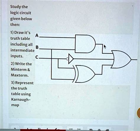 SOLVED Study The Logic Circuit Given Below Then 1 Draw Its Truth
