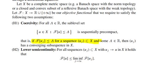 Analysis Is Proving Sequential Weak Lower Semicontinuity Of A Functional Over A Subset Of A
