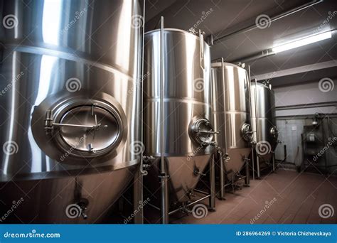 Fermentation Stainless Steel Tanks Isometric Blueprints Vector