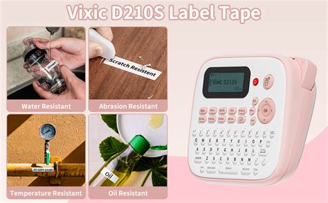 Vixic Pink Label Maker Machine With 1 Laminated 12mm 047