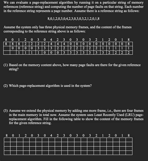 Solved We Can Evaluate A Page Replacement Algorithm By