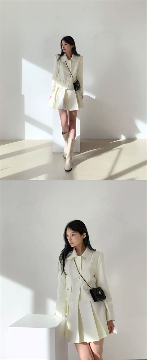 글로리 하객 트위드 자켓 스커트 셋업 2color