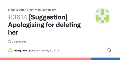 Suggestion Apologizing For Deleting Her · Issue 3614 · Monika After