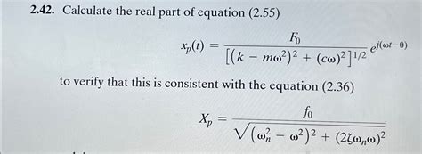 Solved Calculate The Real Part Of Equation Chegg Com