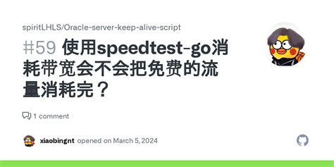 使用speedtest Go消耗带宽会不会把免费的流量消耗完？ · Issue 59 · Spiritlhlsoracle Server