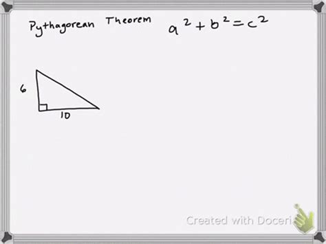 SOLVED In A Right Triangle With Legs A And B The Pythagorean Theorem Tells Us That The