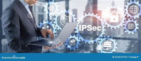 Ip Security Data Protection Protocols Blue Technology Background