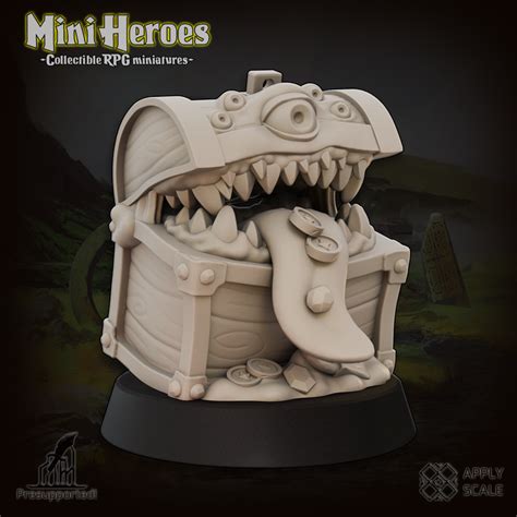3d Printable Mimic Mini Heroes Collectible Rpg Minis By Apply Scale