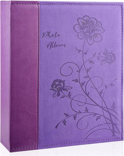 Jp Miaikoe フォトアルバム 8 X 10インチ クリアページポケット レザーカバー スリップスライド フォトアルバムに50枚収納 縦8 X 10インチの写真絵本