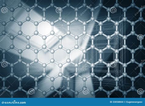 Graphene Layer Structure Model 3d Render Stock Illustration
