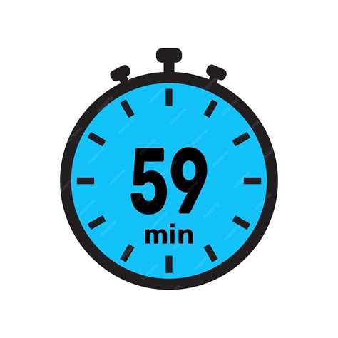 Premium Vector 59 Minute Timer Clock Stopwatch Isolated Icons Countdown Timer Symbol Minute