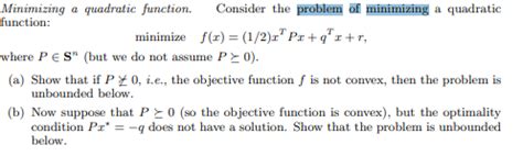 Solved Function Minimizing A Quadratic Function Consider
