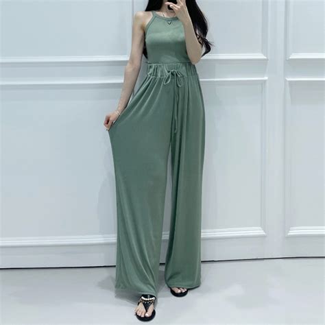 베이직앤 여름 냉장고 밴딩 와이드팬츠 통바지