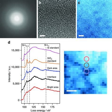 Tem Stem Micrographs And Eels Spectra Of Amorphous Sio A Selected