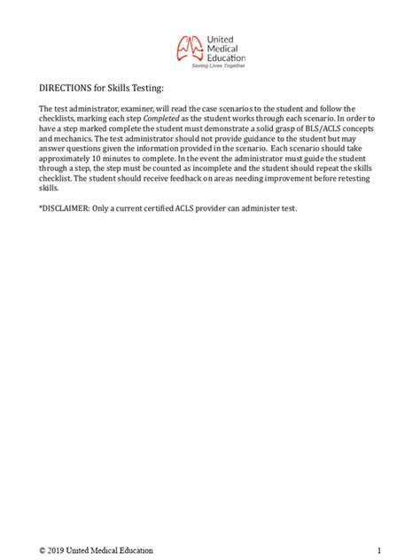 Acls Skills Session Checklists And Megacodes Pdf Cardiopulmonary Resuscitation Shock