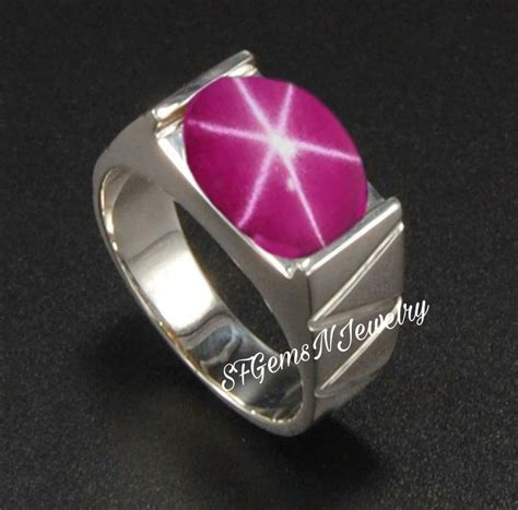 Genuine Star Ruby Ring Mens Ring Handmade Ring925 Etsy