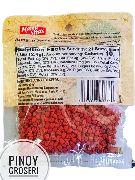 Mama Sitas Annatto Achuete Seeds 176oz Filipino Cooking Essential Pinoy Groseri