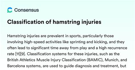 Classification Of Hamstring Injuries Consensus Academic Search Engine