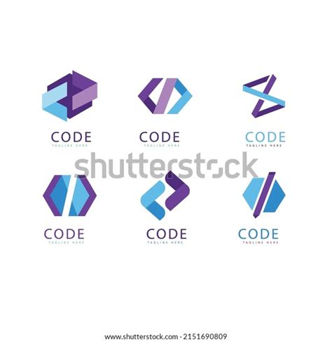 Hexagon Digital Code Logo Over 320 Royalty Free Licensable Stock