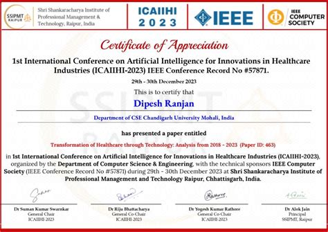 Dipesh Ranjan On Linkedin Aiinhealthcare Research Conferencedebut