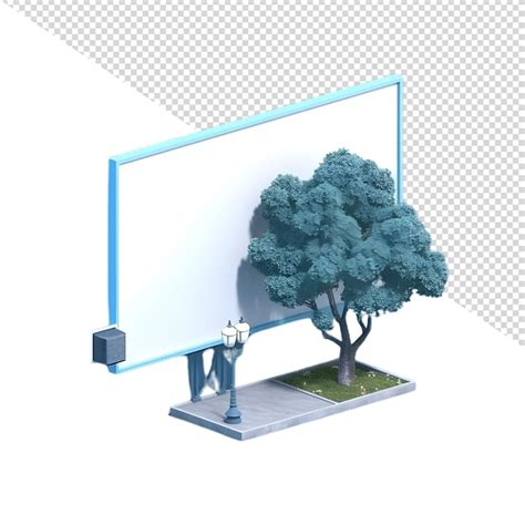 A Billboard With A Tree On It And A Tree On The Bottom Premium AI Generated PSD