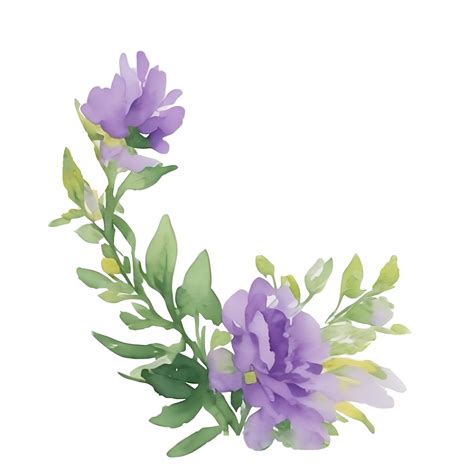 Violet Flower Watercolor Clip Art 27131752 Png