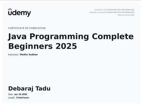 Im Thrilled To Announce That Ive Completed The Java Programming