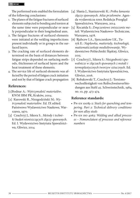 Analysis Of Fatigue Fractures In Elements Surfaced Using Various