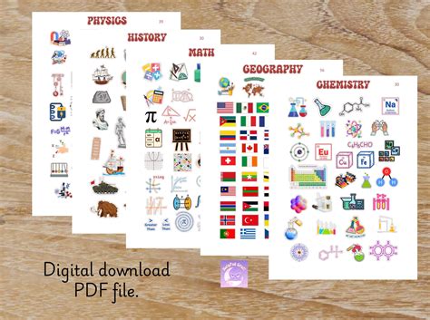 School Assignment Sticker Set Printable Stickers Notebook Stickers