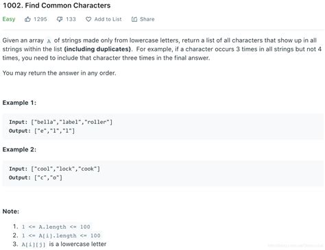 Leetcode 1002 Find Common Characters 腾讯云开发者社区 腾讯云
