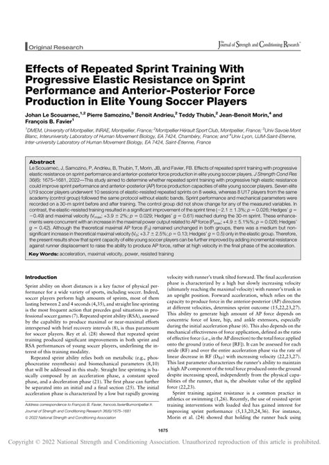Pdf Effects Of Repeated Sprint Training With Progressive Elastic Resistance On Sprint