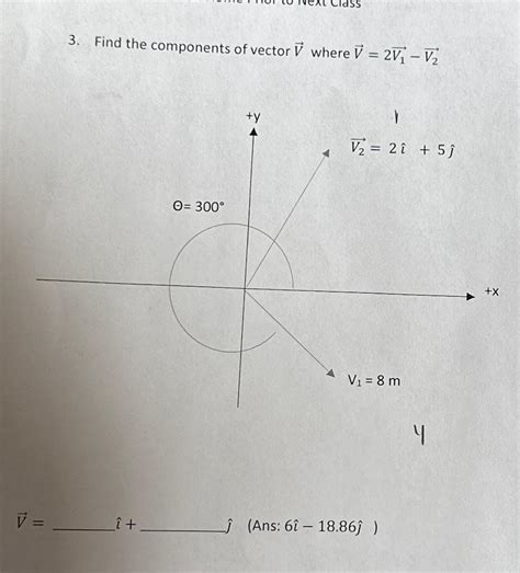Solved Find The Components Of Vector Vec V Where Chegg Com