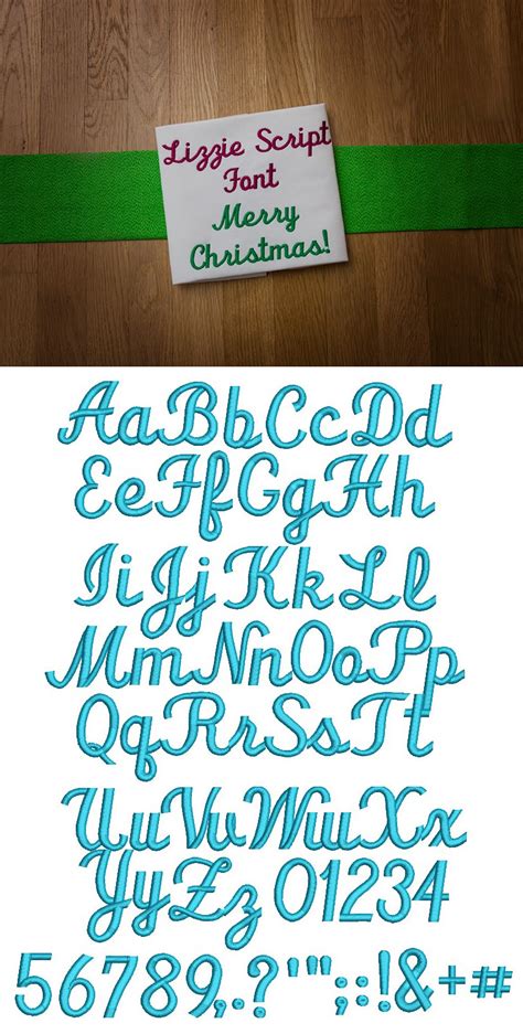 Lizzie Script Embroidery Font Embroidery Fonts Embroidery Monogram Fonts Hand Lettering