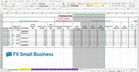 Microsoft Excel Payroll Template