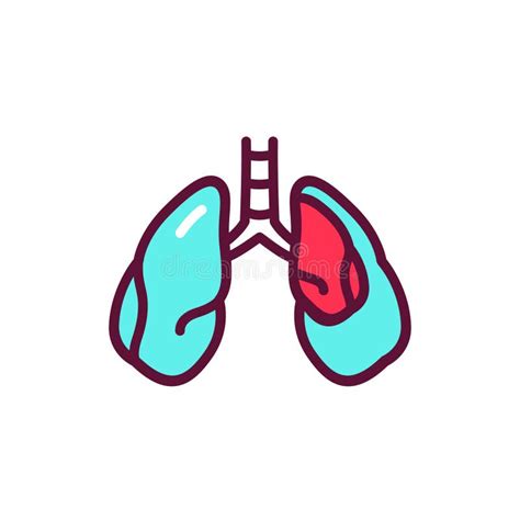 Pneumothorax Line Icon Isolated Vector Element Stock Vector