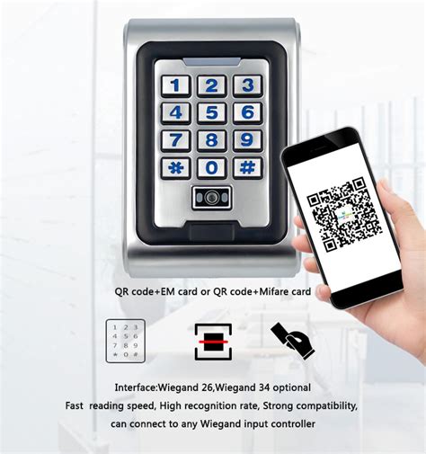 Metal Waterproof Dynamic Qr Code Scanner Support Wiegand 2634 Qr Code Access Reader China