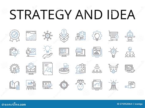 Approach And Method Line Icons Collection Strategy Framework System Process Methodology