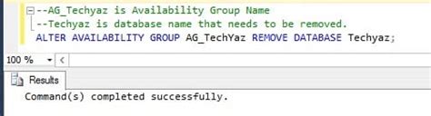 How To Remove Database From Always On Availability Group