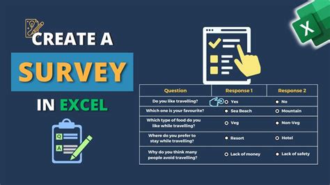 How To Create A Survey In Excel Youtube