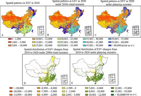Spatial Pattern Of Esvs In China In 2010 A 2020 Under The 2000s