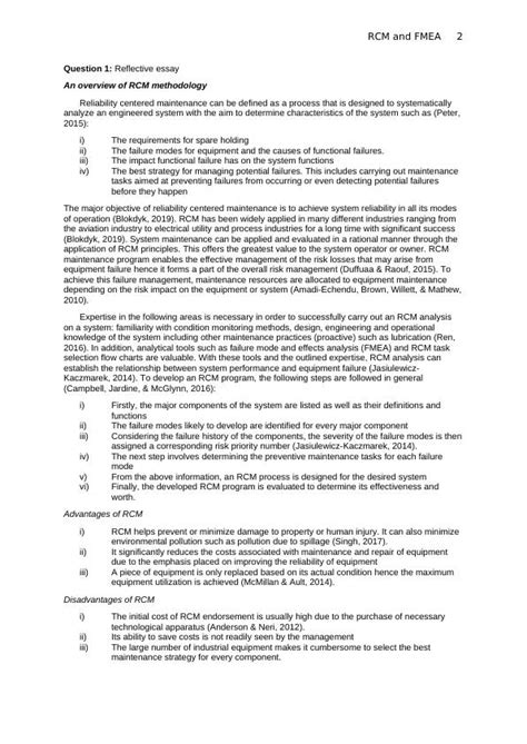 An Overview Of Rcm And Fmea